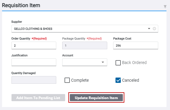 Modify a Requisition Transaction