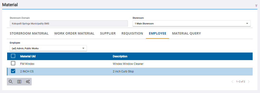 Receive Material from an Employee
