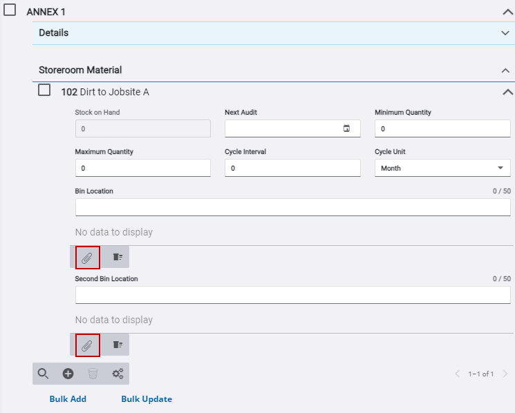 Configure Bin Locations and Images for Materials