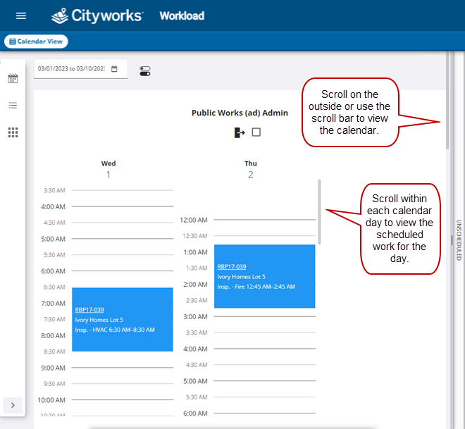 Calendar View for PLL