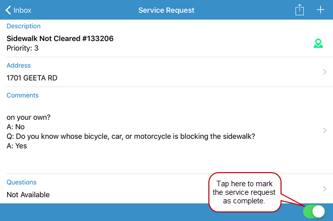 Complete a Service Request