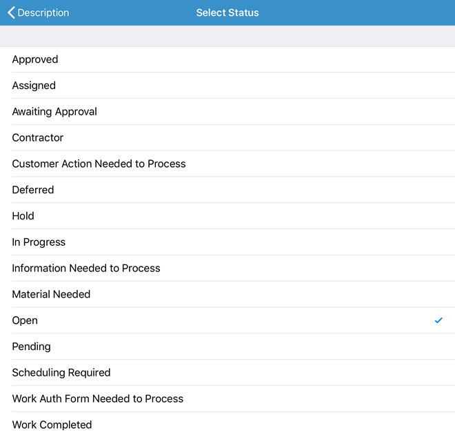 Edit Work Order Fields