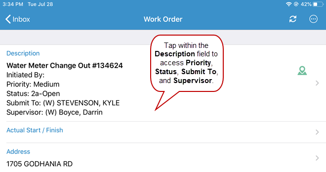 Edit Work Order Fields